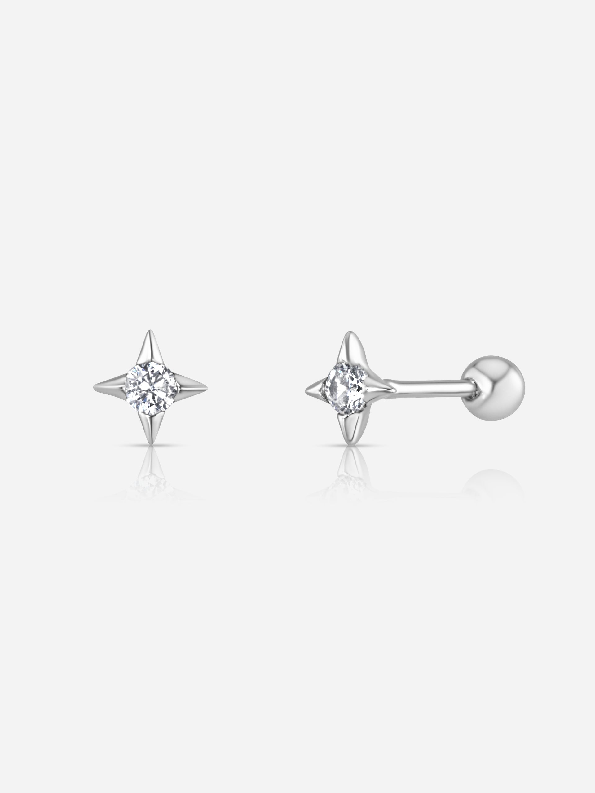 Spike Star Barbell Studs - Silver – VESMIR